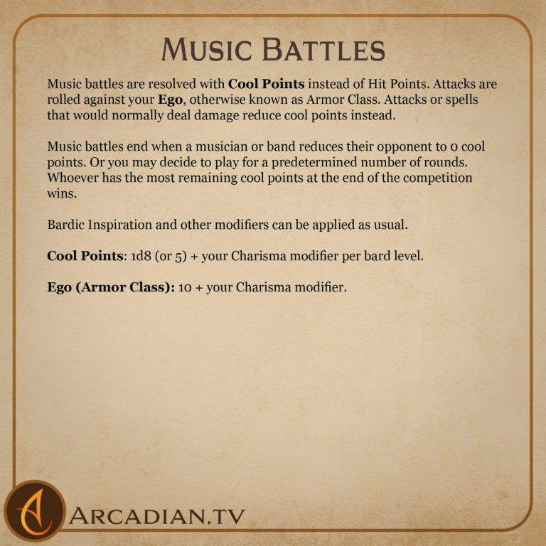 Music Battles – Dungeon Master Resources - Arcadian Media