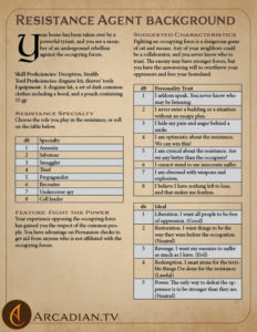 Resistance Agent – DnD New Background - Arcadian Media