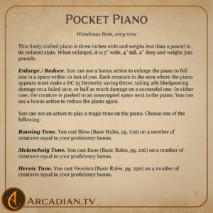 Pocket Piano – DnD New Magic Item - Arcadian Media