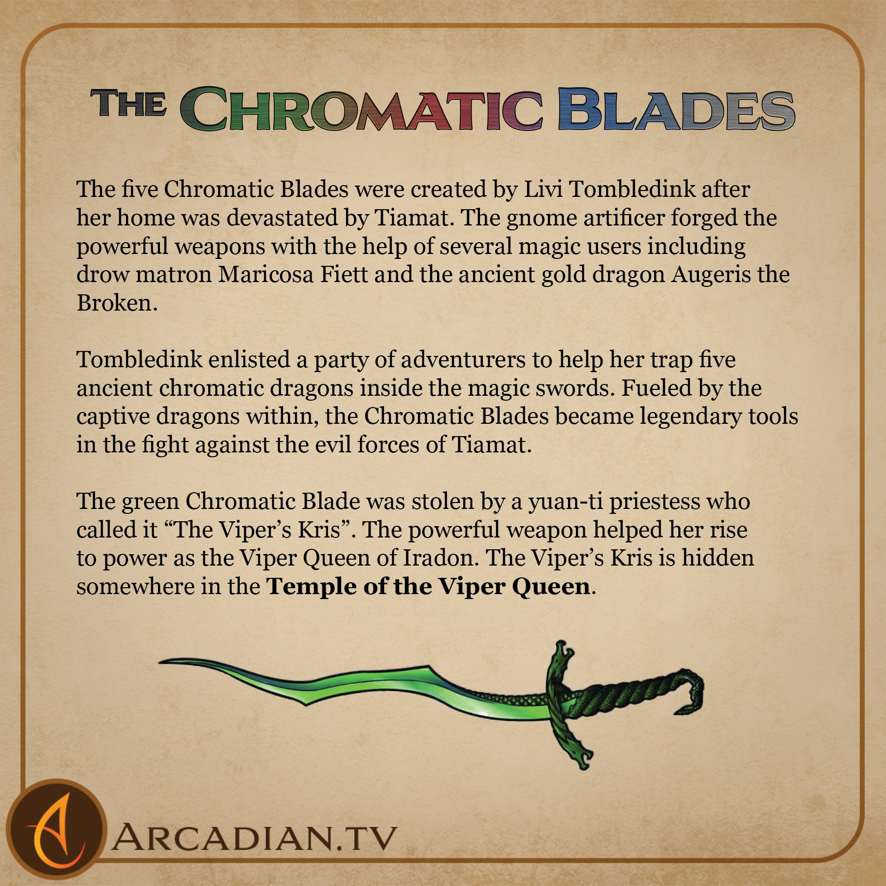 The Viper’s Kris – DnD new magic sword - Arcadian Media