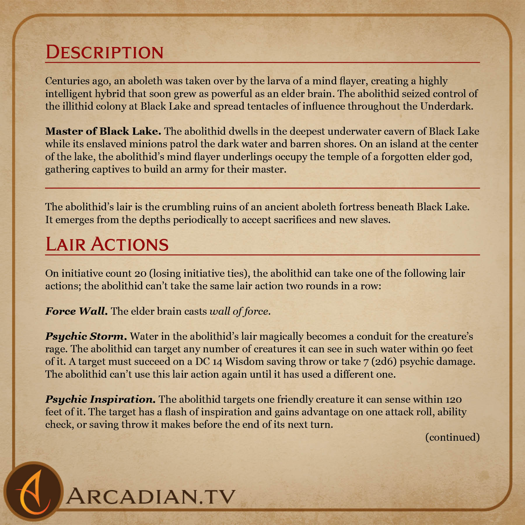 Abolithid – new DnD mind flayer hybrid - Arcadian Media