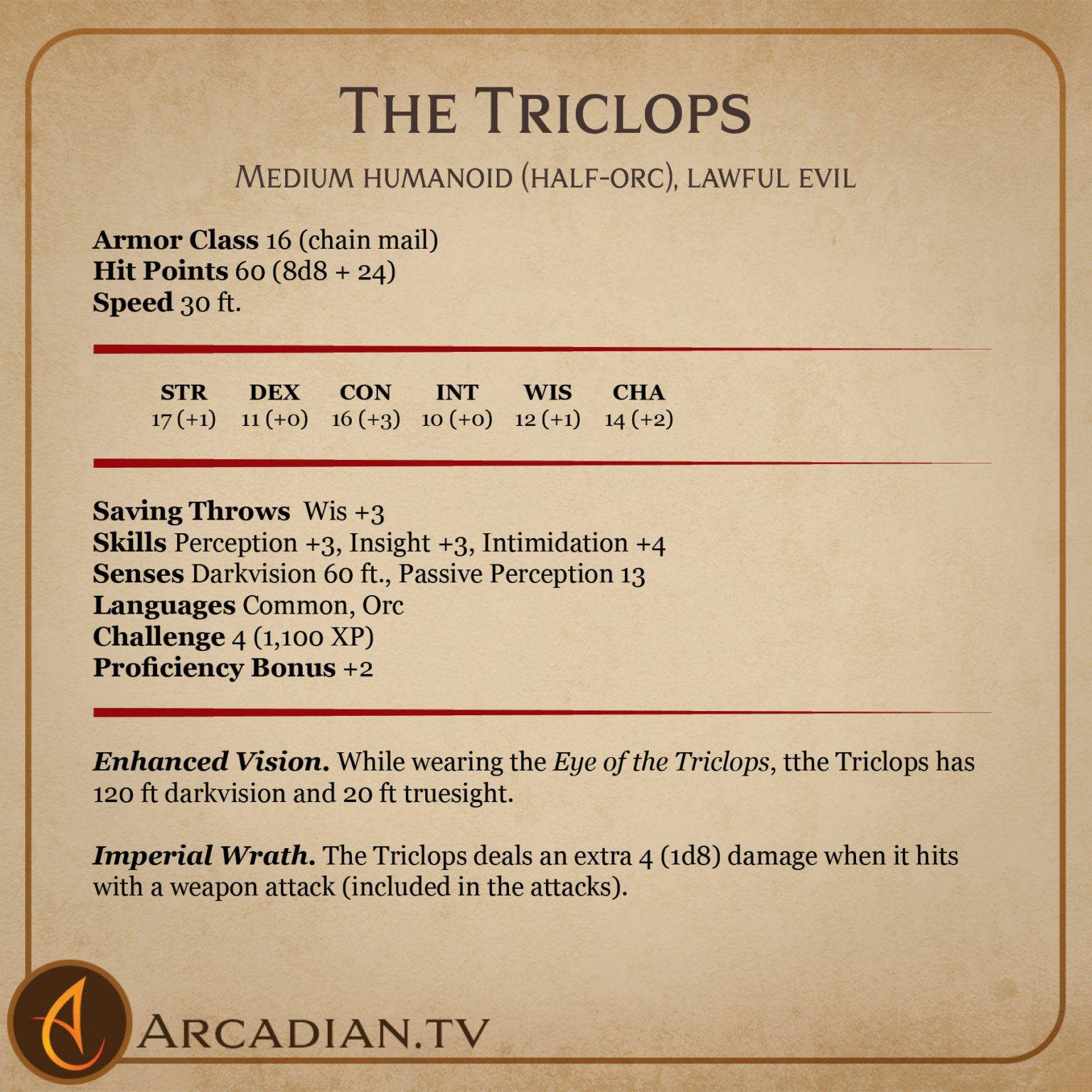 The Triclops – DnD new NPC and magic item - Arcadian Media