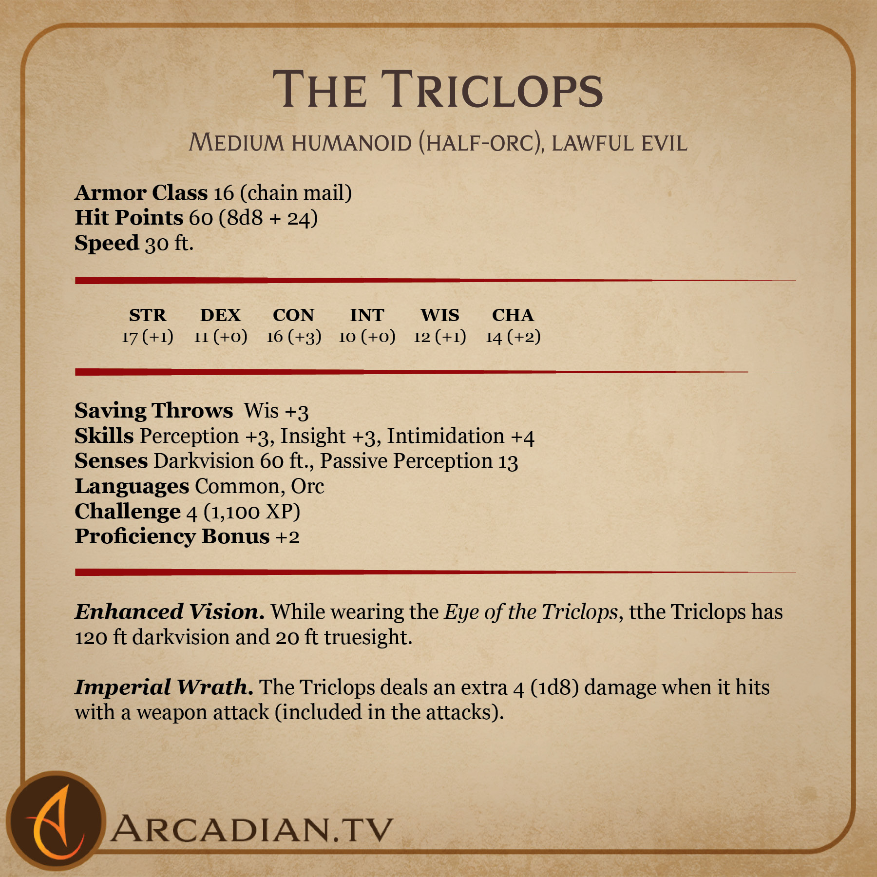 The Triclops – DnD new NPC and magic item - Arcadian Media