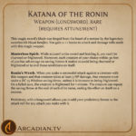 Katana of the Ronin – new DnD magic sword - Arcadian Media