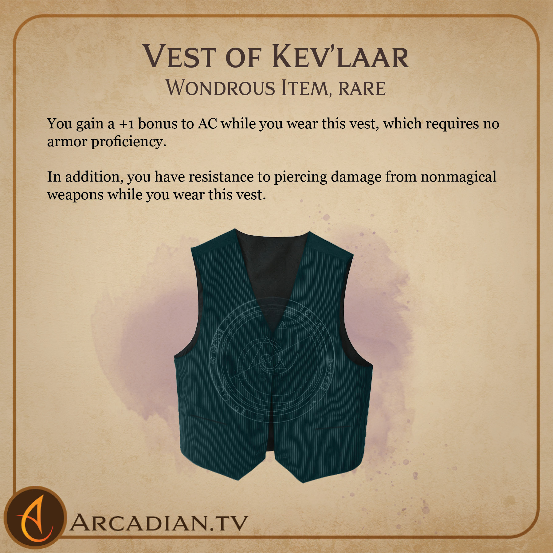 Vest of Kev’laar – new DnD magic item - Arcadian Media