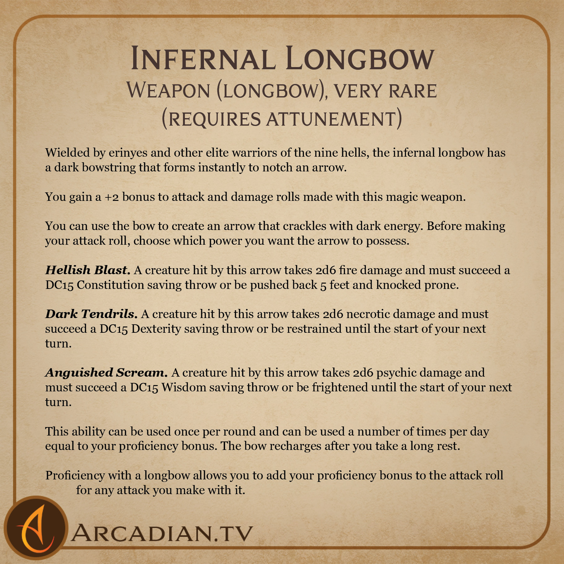 Infernal Longbow – new DnD magic weapon - Arcadian Media