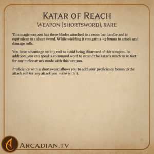 Katar of Reach – new DnD magic weapon - Arcadian Media