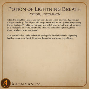 Potion of Lightning Breath – DnD magic item - Arcadian Media