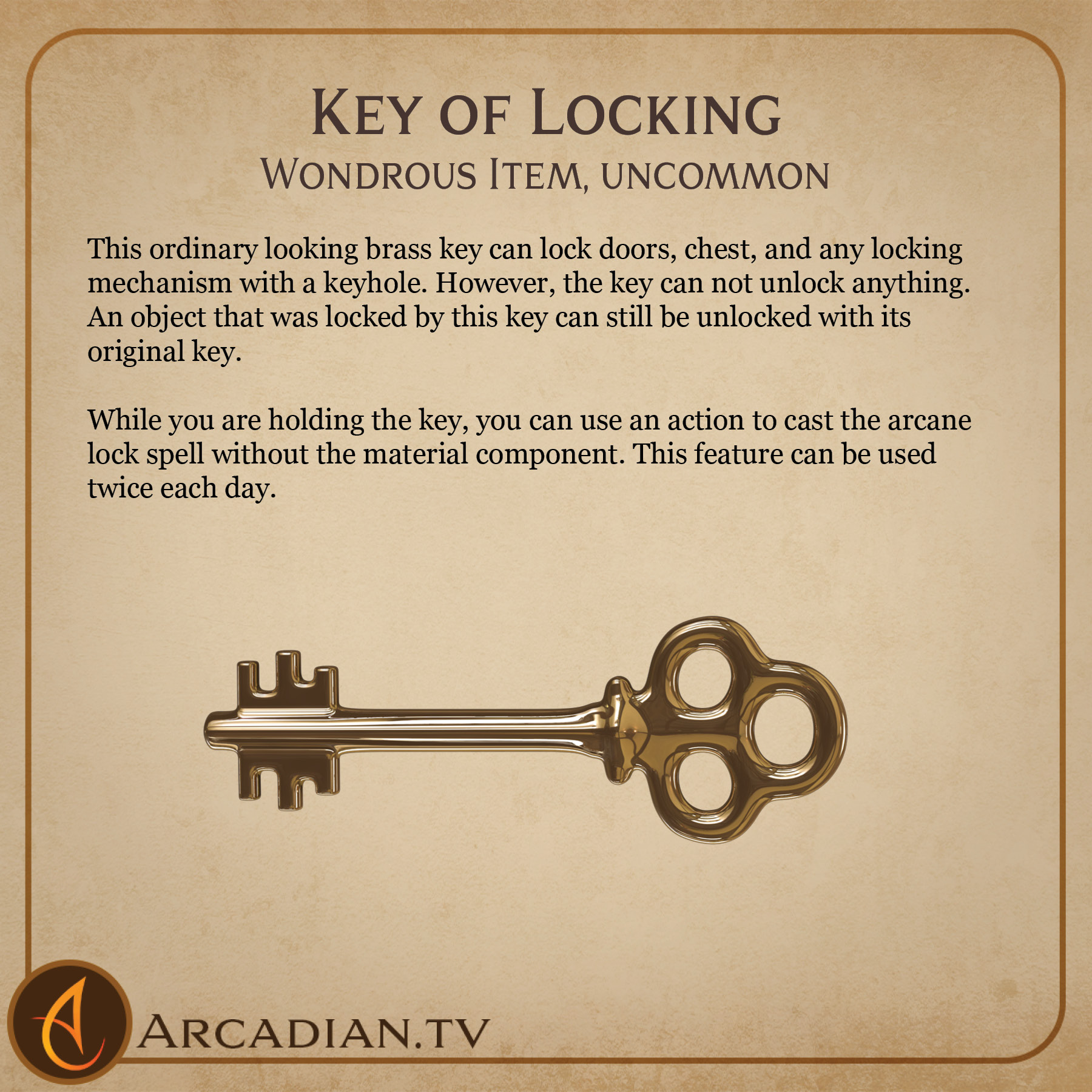 Key of Locking – new DnD magic item - Arcadian Media