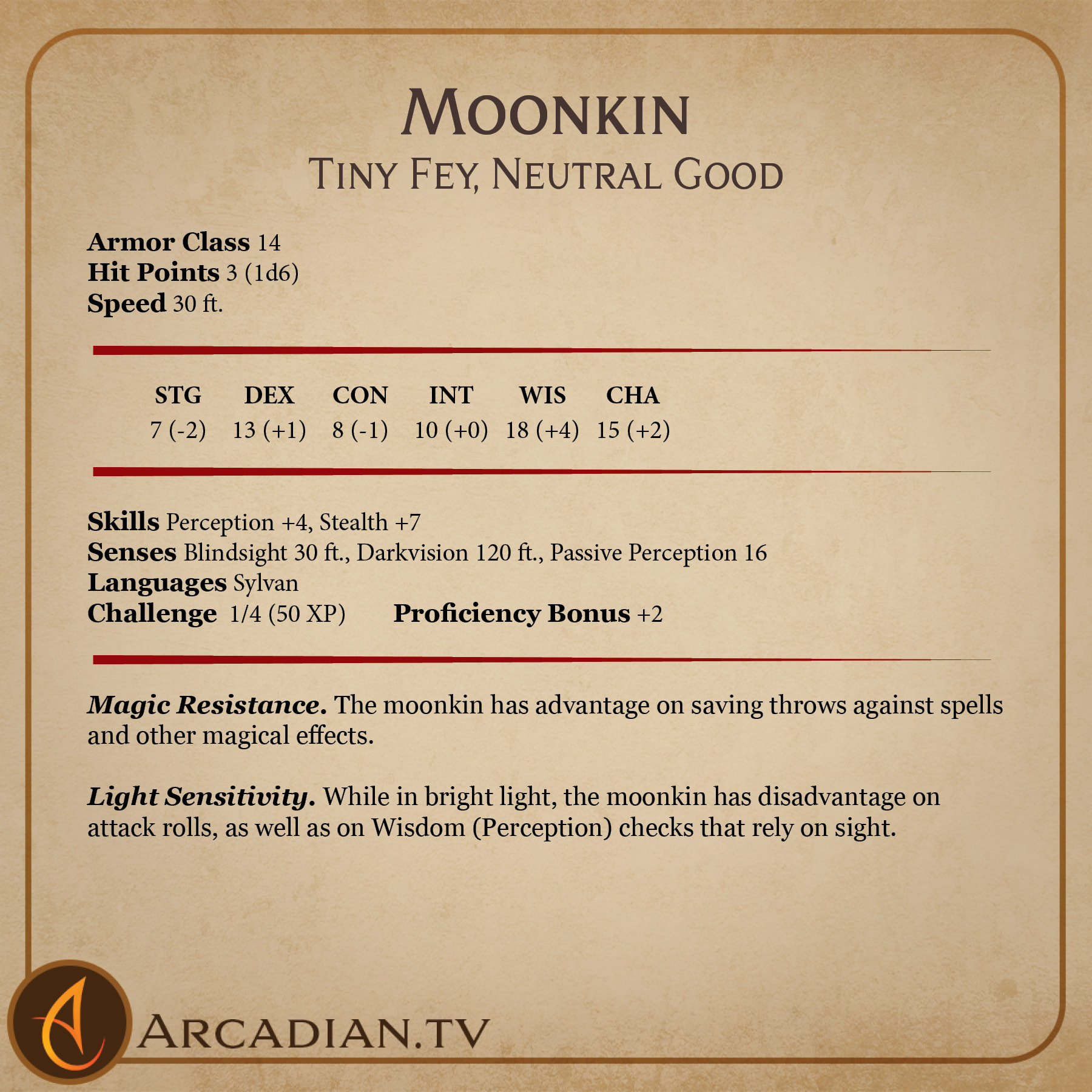 Moonkin – new DnD mischievous fey creature - Arcadian Media