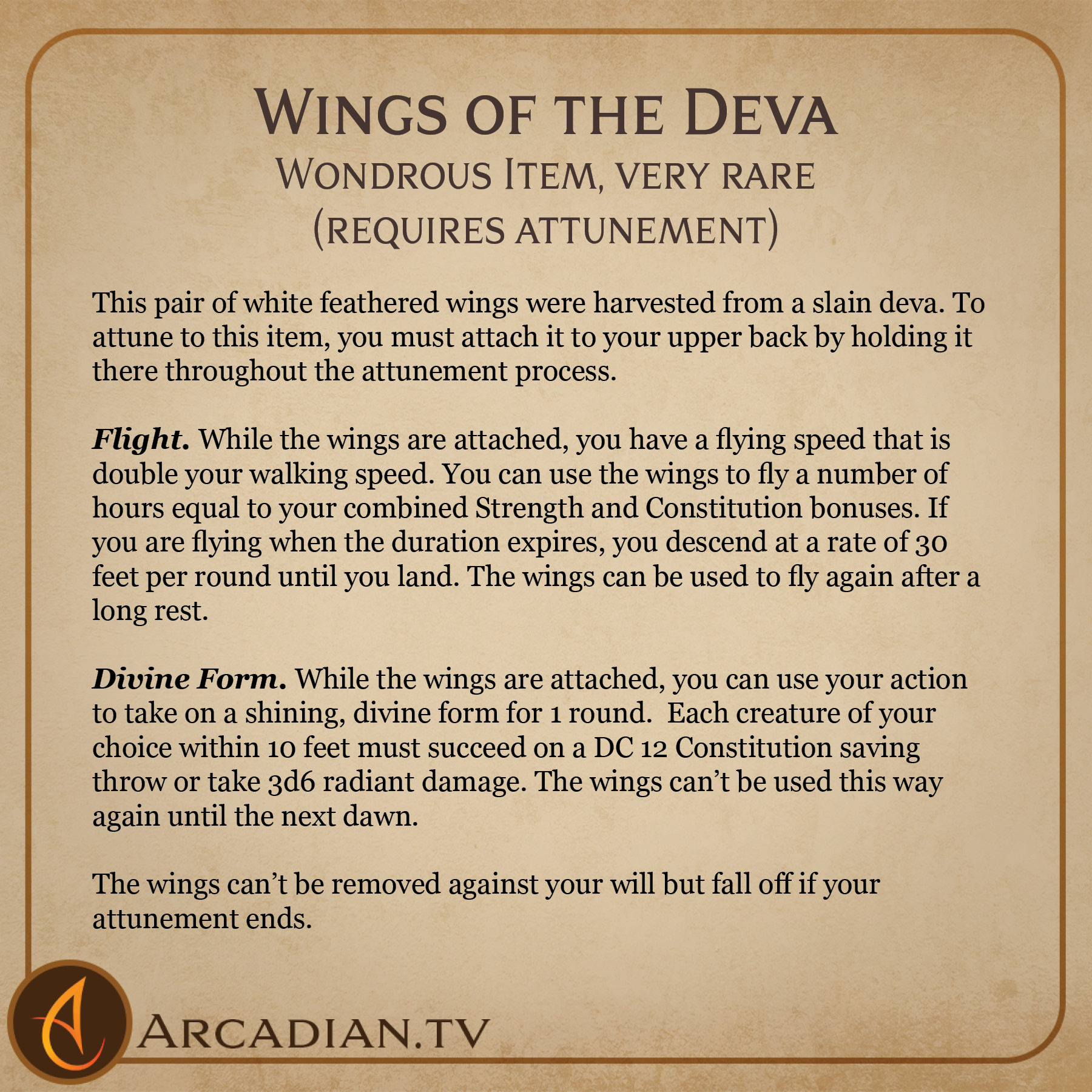 Wings of the Deva – new DnD magic item - Arcadian Media