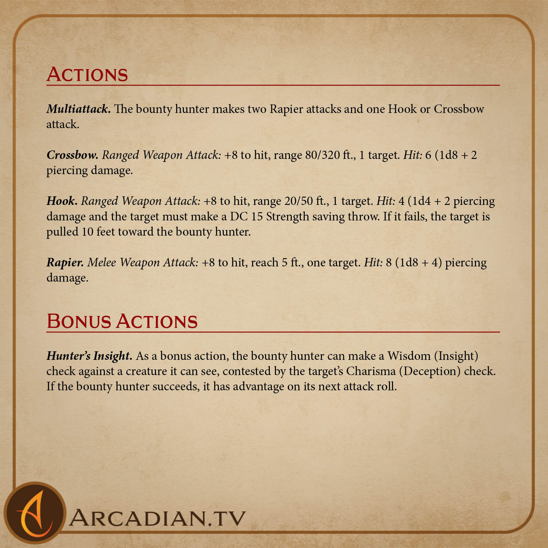 Bounty Hunter – new DnD NPC monster - Arcadian Media