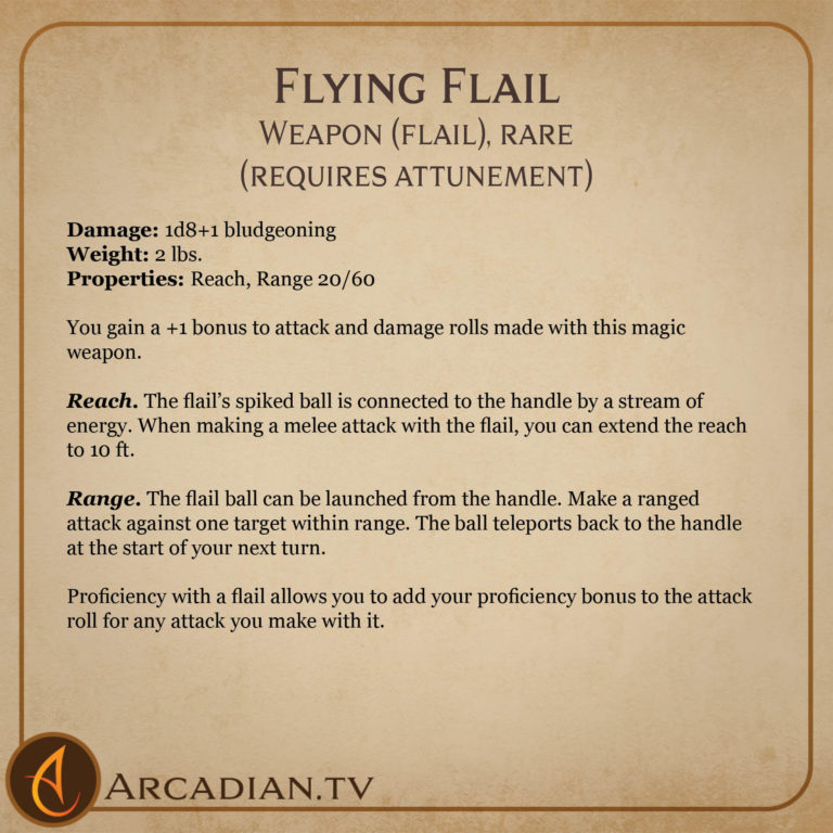 Flying Flail – new magic weapon for DnD - Arcadian Media
