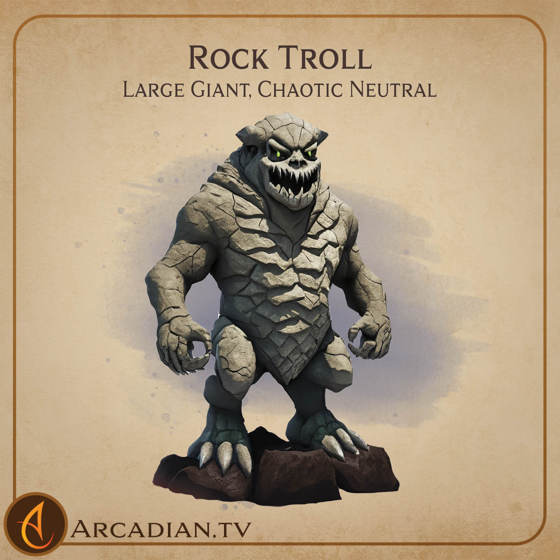 Rock Troll – Dungeons and Dragons monster - Arcadian Media