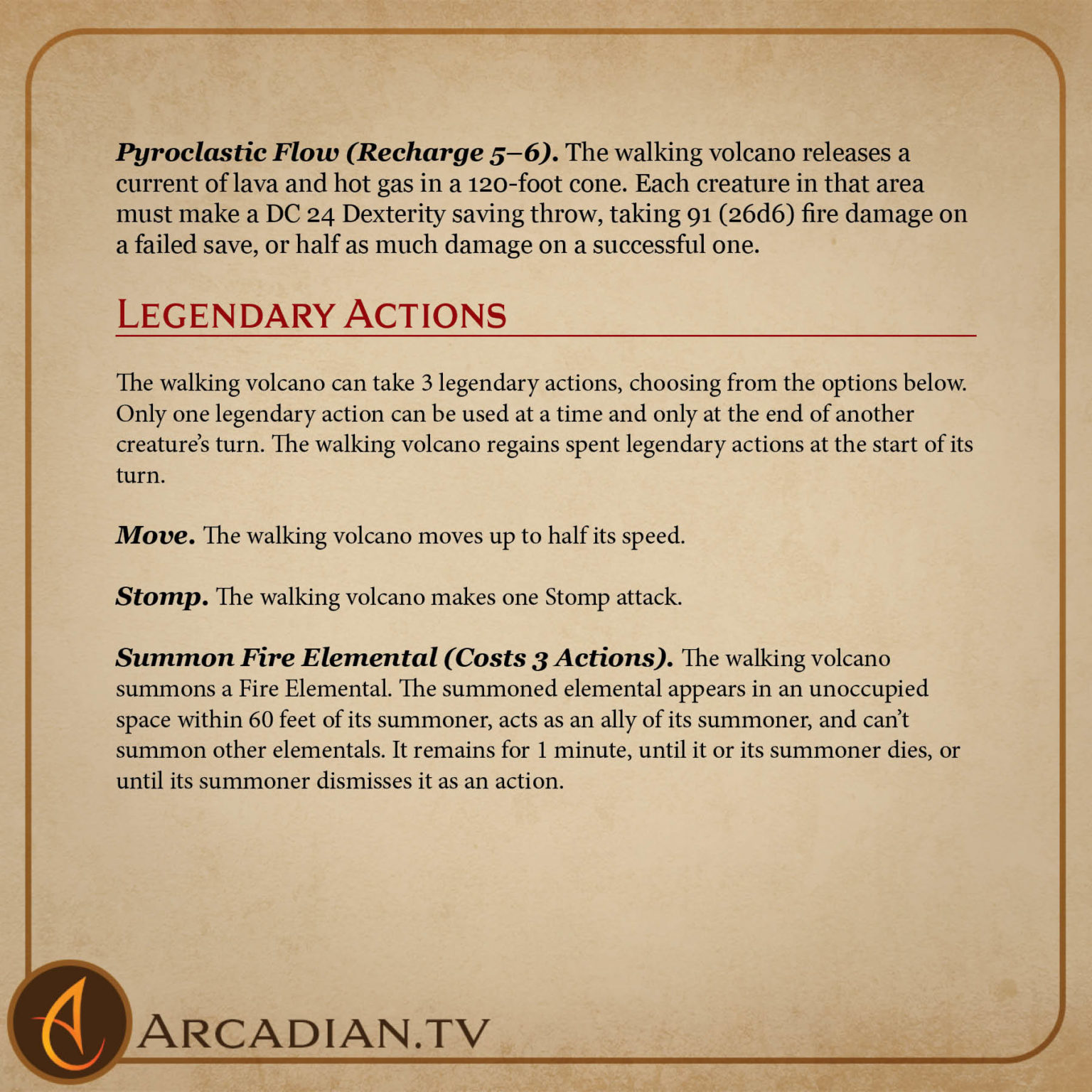Walking Volcano – new DnD elemental monster - Arcadian Media