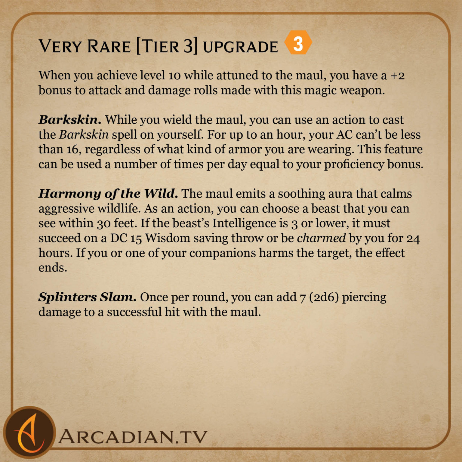 Maul of the Wild – new DnD magic weapon - Arcadian Media