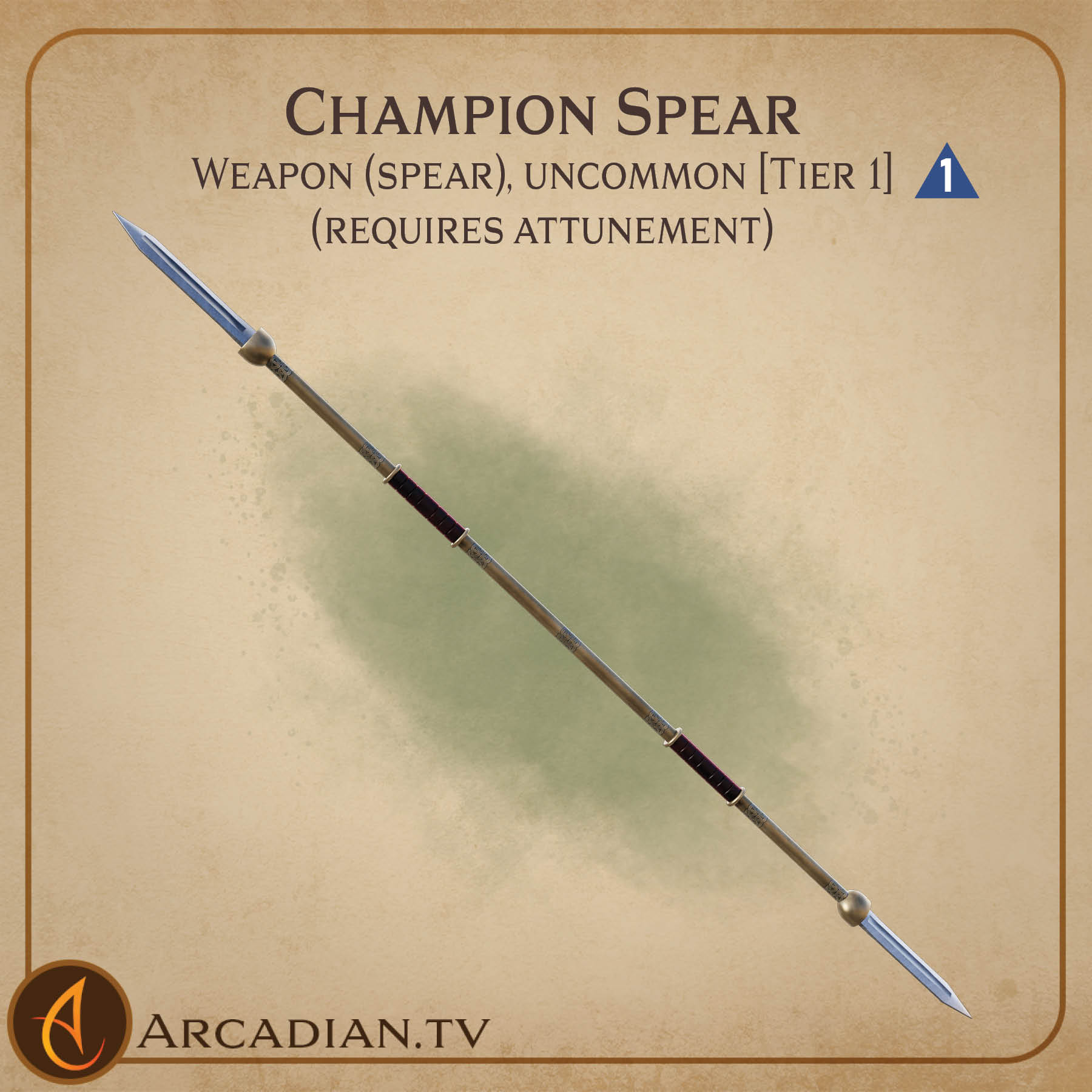 Champion Spear – new DnD magic weapon - Arcadian Media
