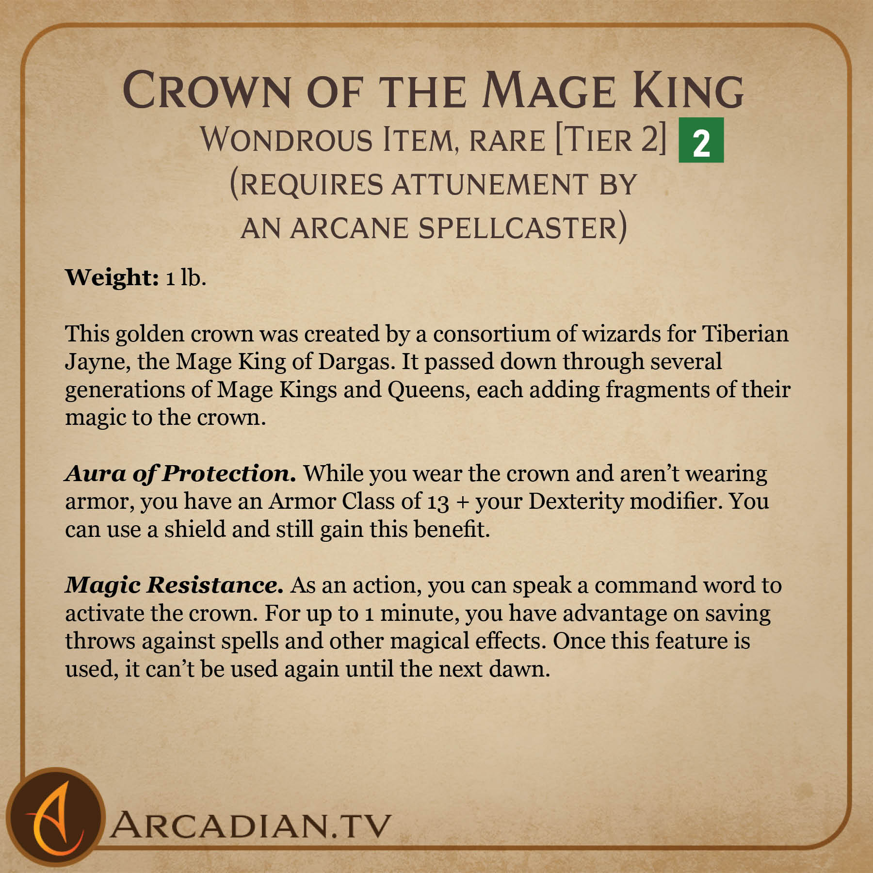 Crown of the Mage King – new DnD magic item - Arcadian Media