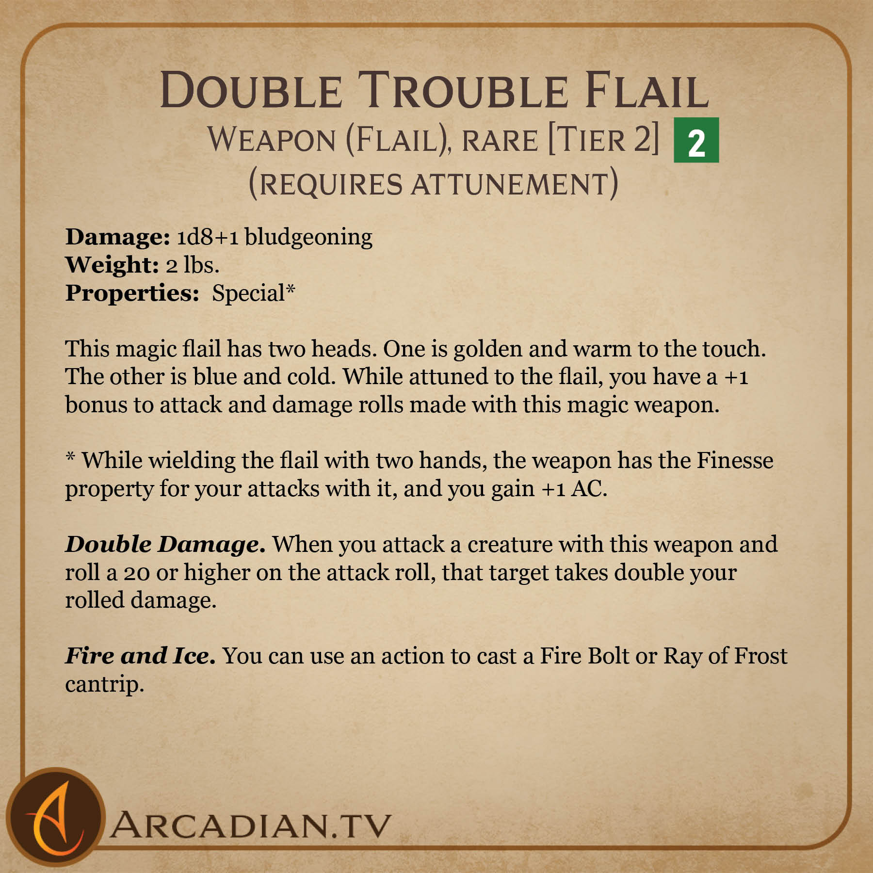 Double Trouble Flail – new DnD magic item - Arcadian Media