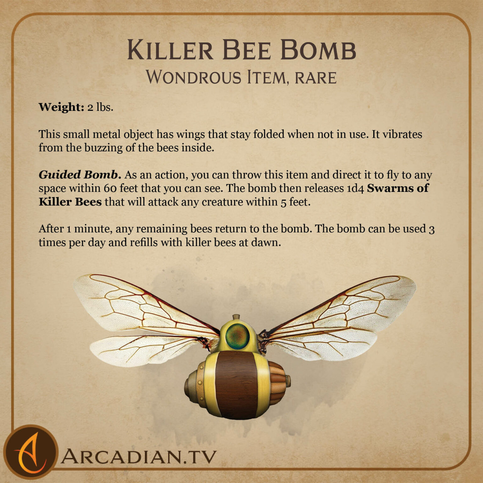 Killer Bee Bomb – new DnD magic item - Arcadian Media