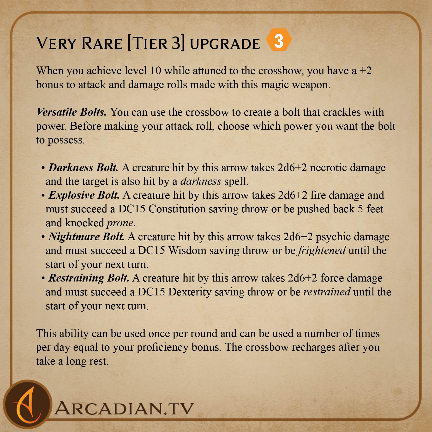 Crossbow of Versatility – DnD magic weapon - Arcadian Media