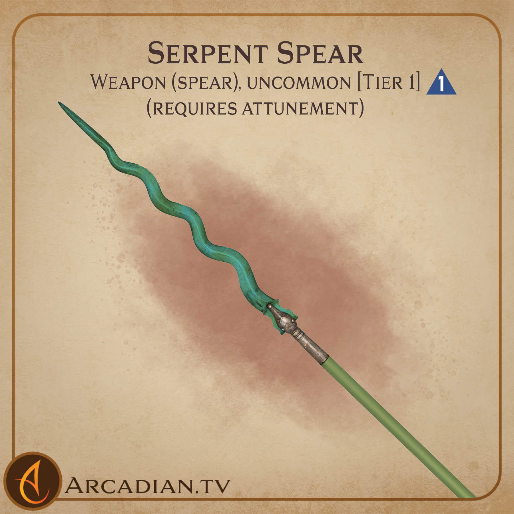 Serpent Spear – new magic weapon for DnD - Arcadian Media