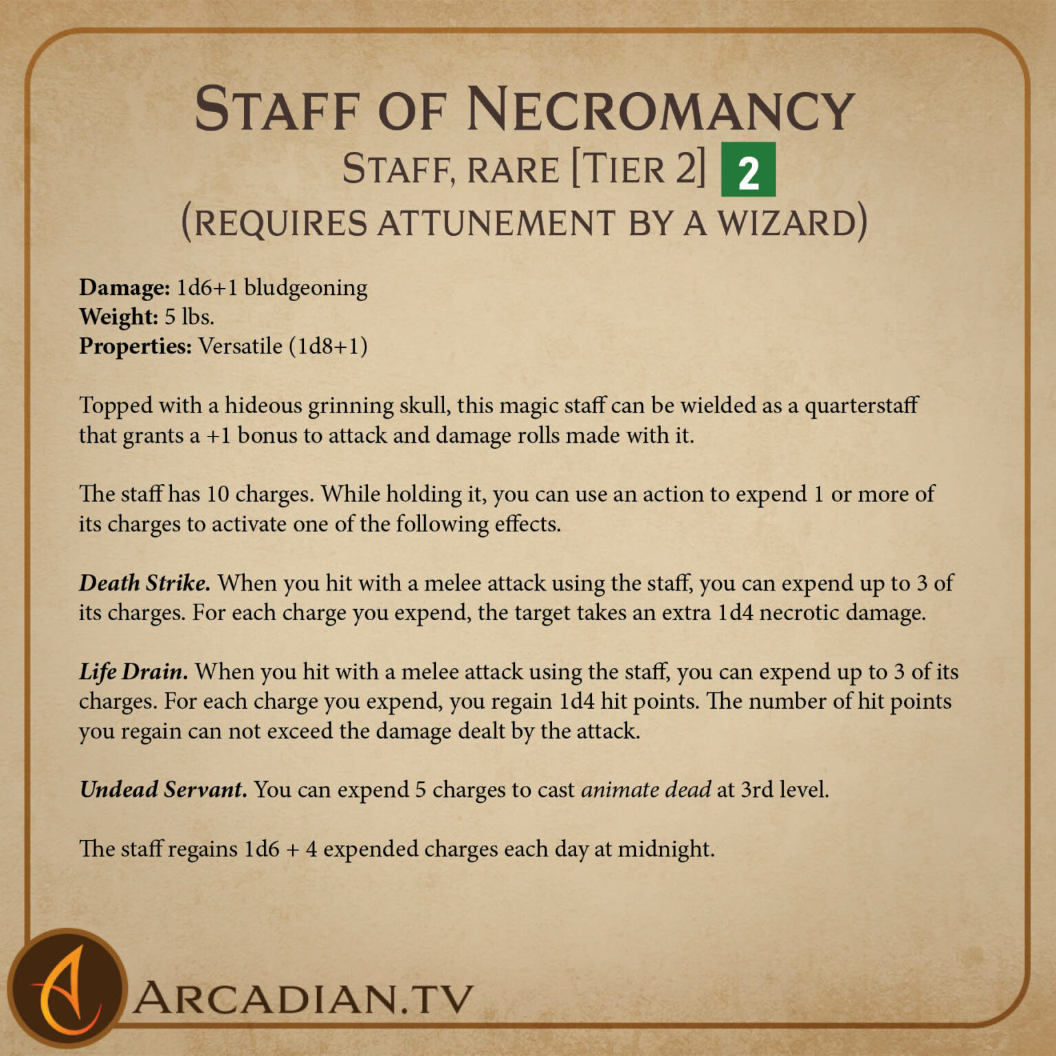 Staff of Necromancy – new DnD wizards staff - Arcadian Media