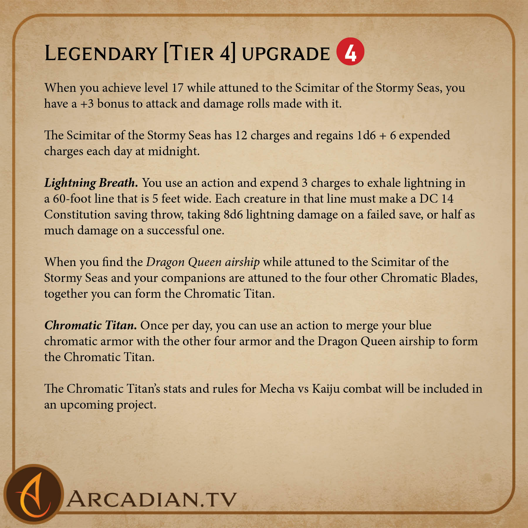 Scimitar of the Stormy Seas DnD magic item - Arcadian Media