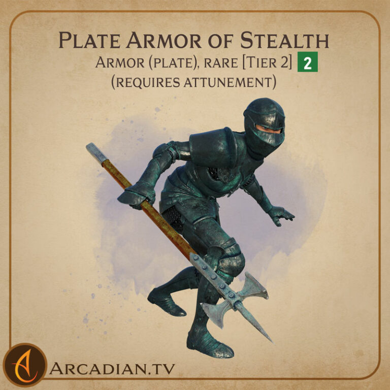 Plate Armor of Stealth – new DnD magic item - Arcadian Media
