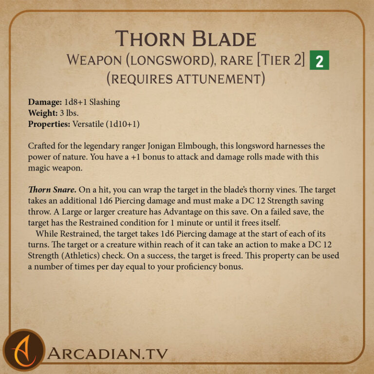 Thorn Blade – a new magic sword for DnD - Arcadian Media